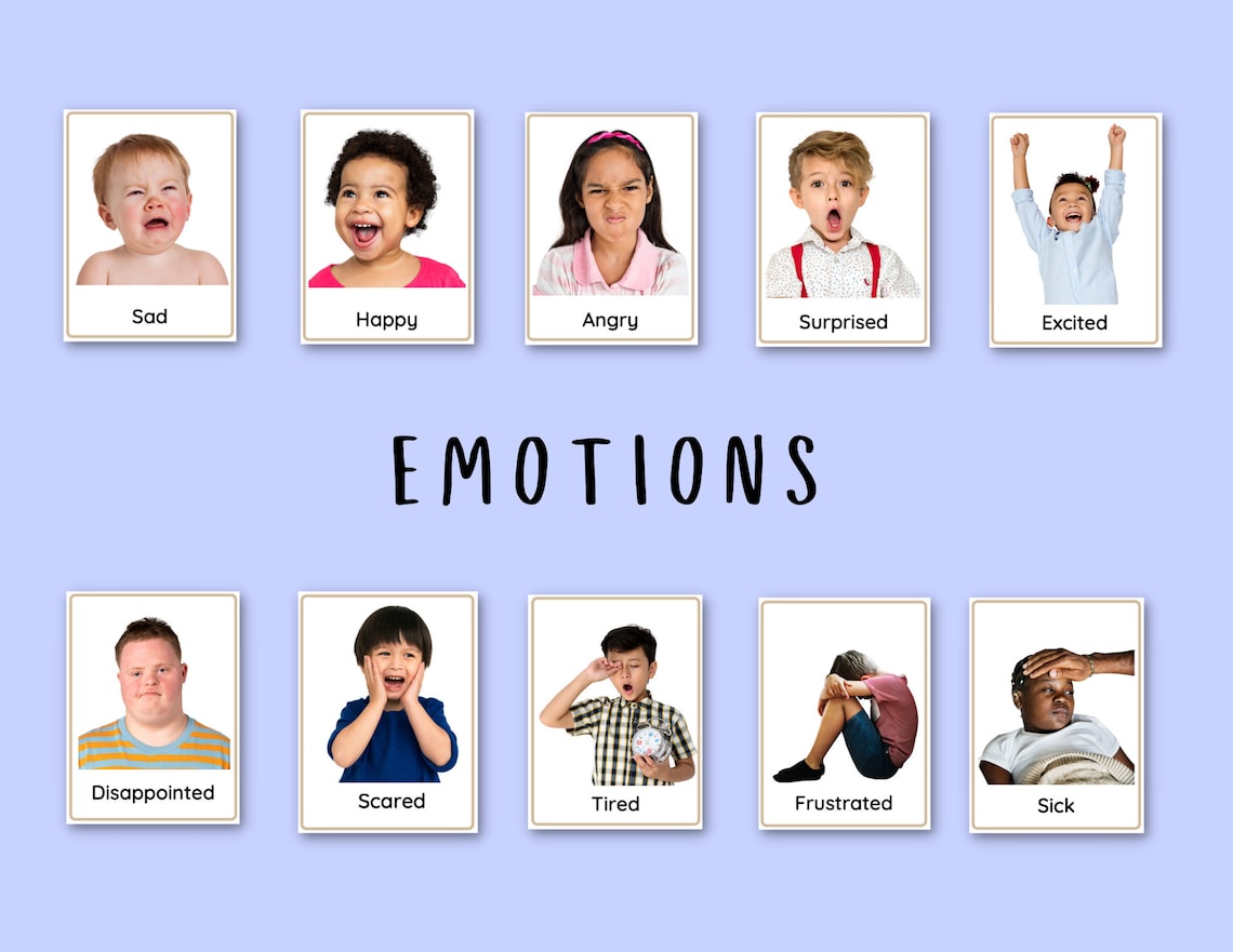 Printable Emotions Cards in Spanish Bilingual Montessori Flashcards ...