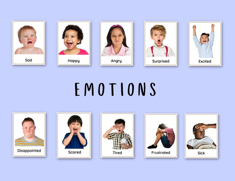 Tarjetas de Emociones Imprimibles en Español Flashcards Montessori ...