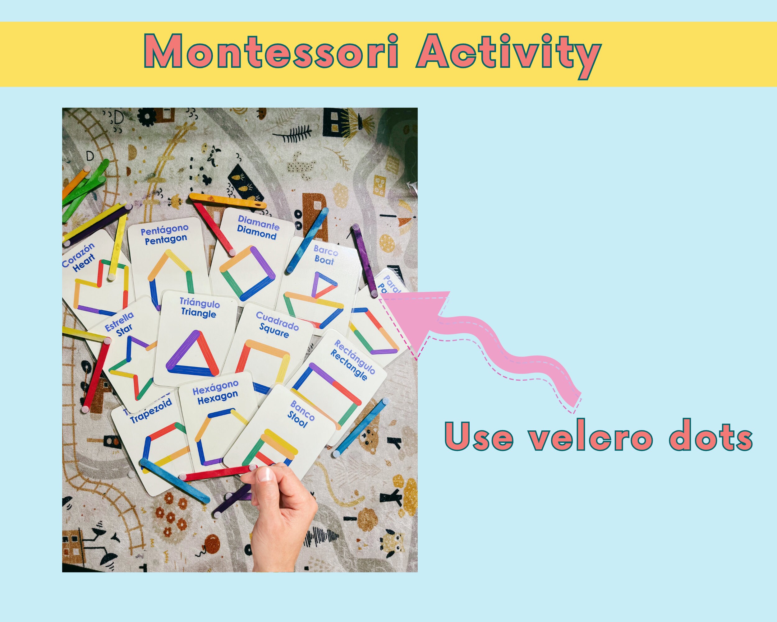 Montessori Activity for Kids Popsicles Shapes Cards Activity for ...