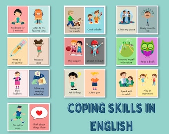 Coping Skills Cards in Spanish | Mindfulness Cards for Kids | Self ...