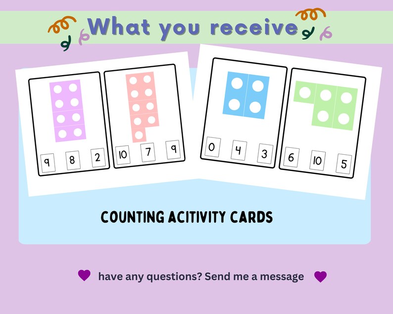 Number Flashcards Math Counting 1-10 Activity for Homeschool Printable ...