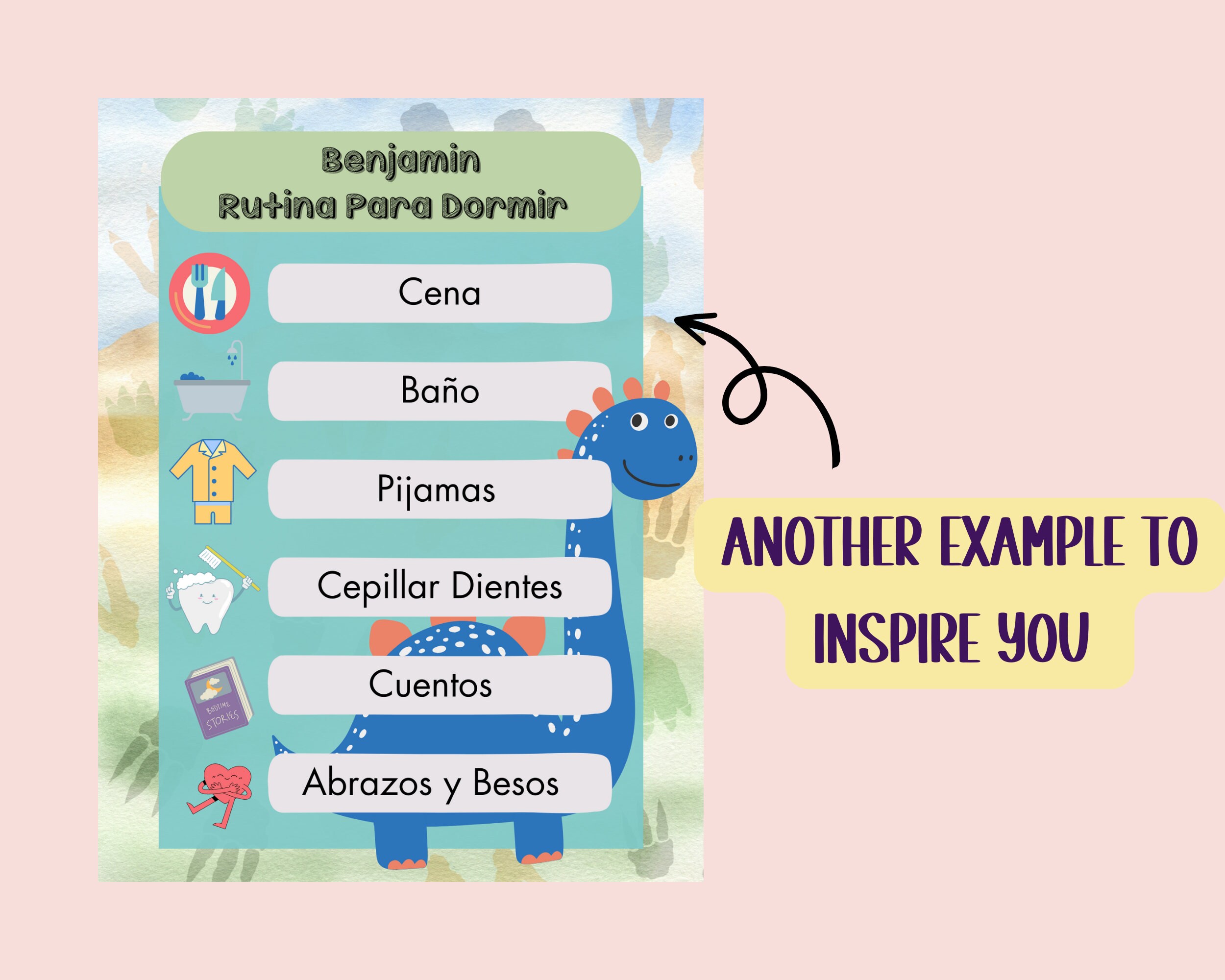 EDITABLE Kids Bedtime Routine in Spanish and English Bilingual Bedtime ...