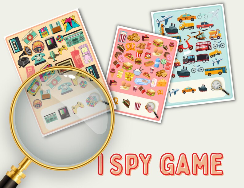 I spy flashcard game I spy game Game cards for kids - Etsy México