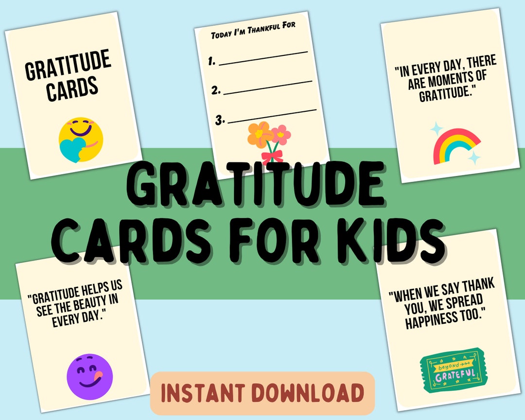 Gratitude Cards for Kids Gratitude Cards Printable Thank You Activity ...