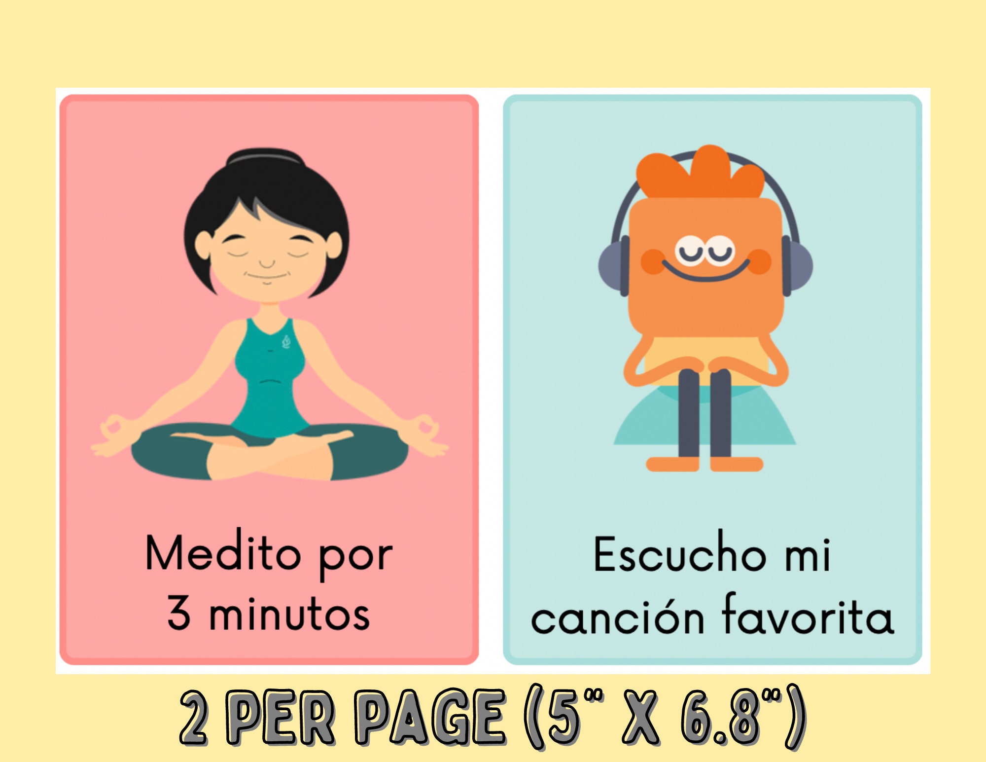 Coping Skills Cards in Spanish | Mindfulness Cards for Kids | Self ...
