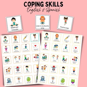 BUNDLE Coping Skills in English and Spanish for Kids and Emotions Cards ...