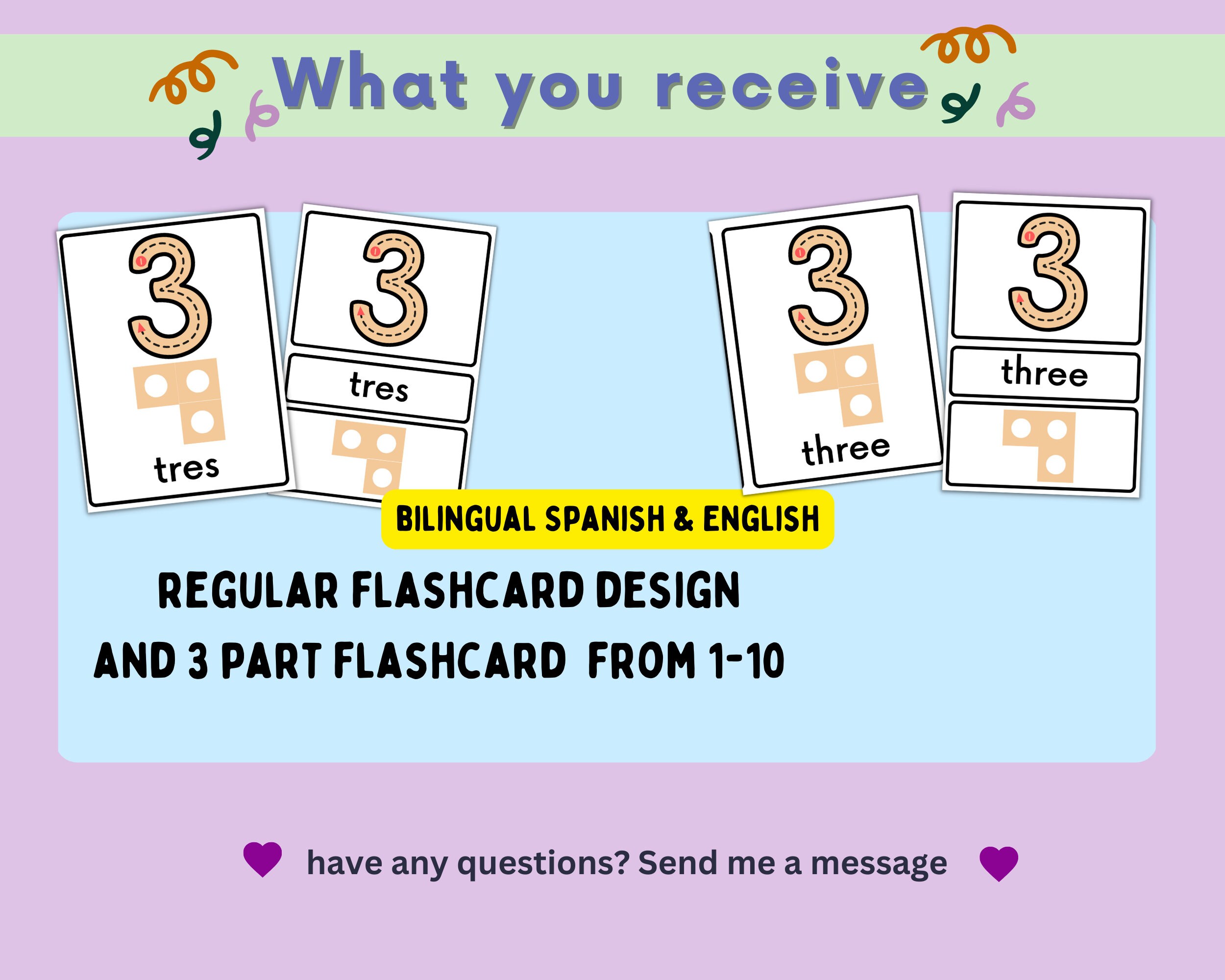 Number Flashcards Math Counting 1-10 Activity for Homeschool Printable ...