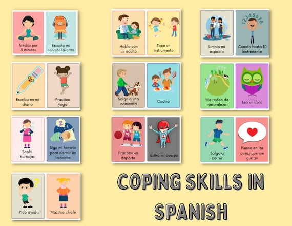 Coping Skills Cards in Spanish Mindfulness Cards for Kids - Etsy