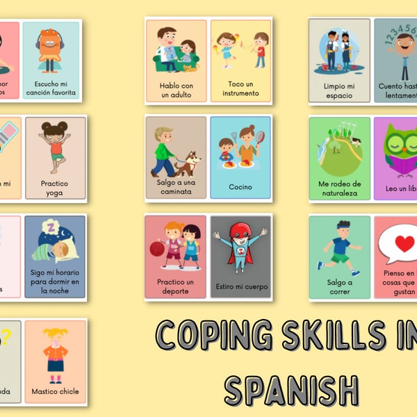 Spanish Coping Skills Cards - Etsy