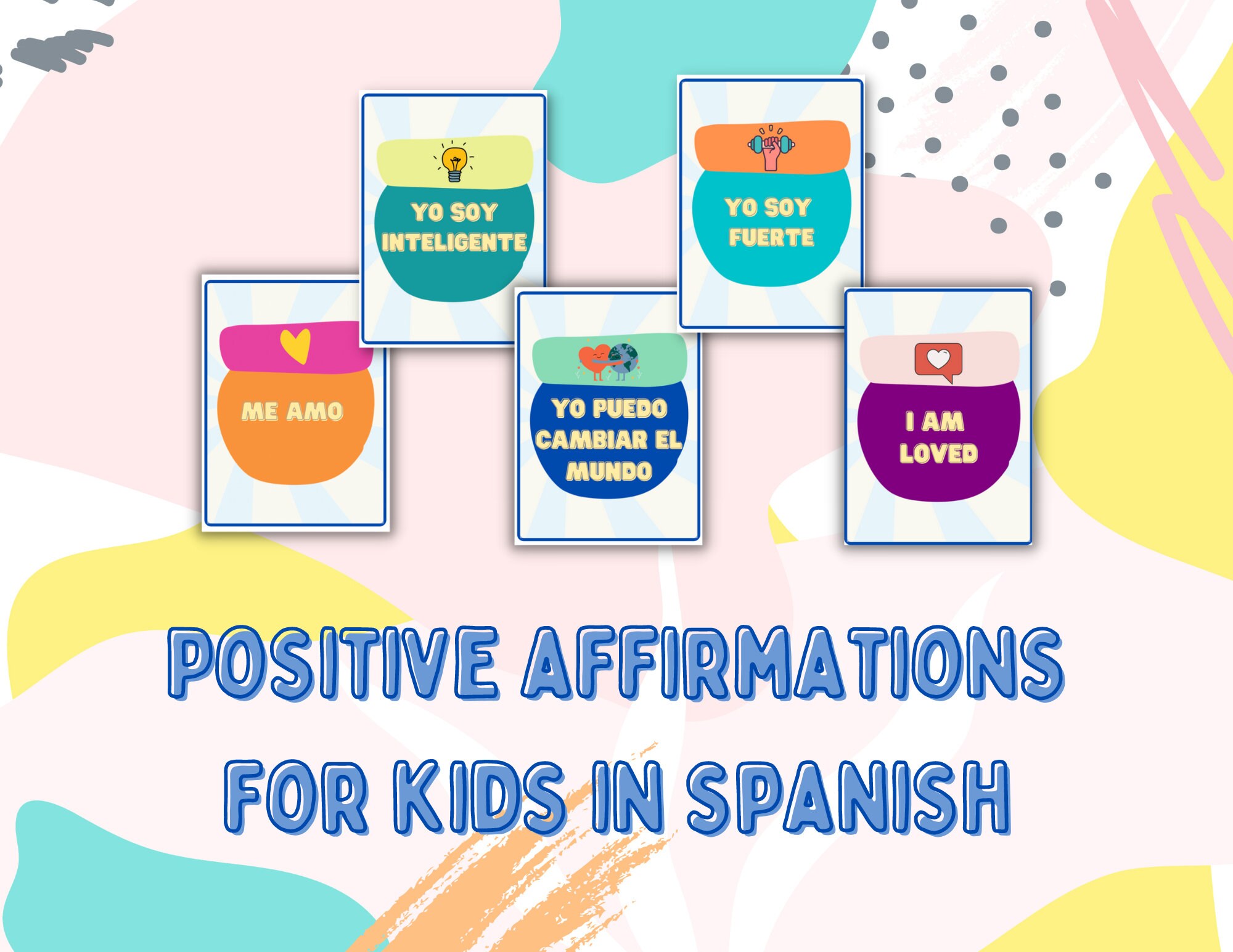 Spanish Positive Affirmations for Kids Afirmaciones | Etsy