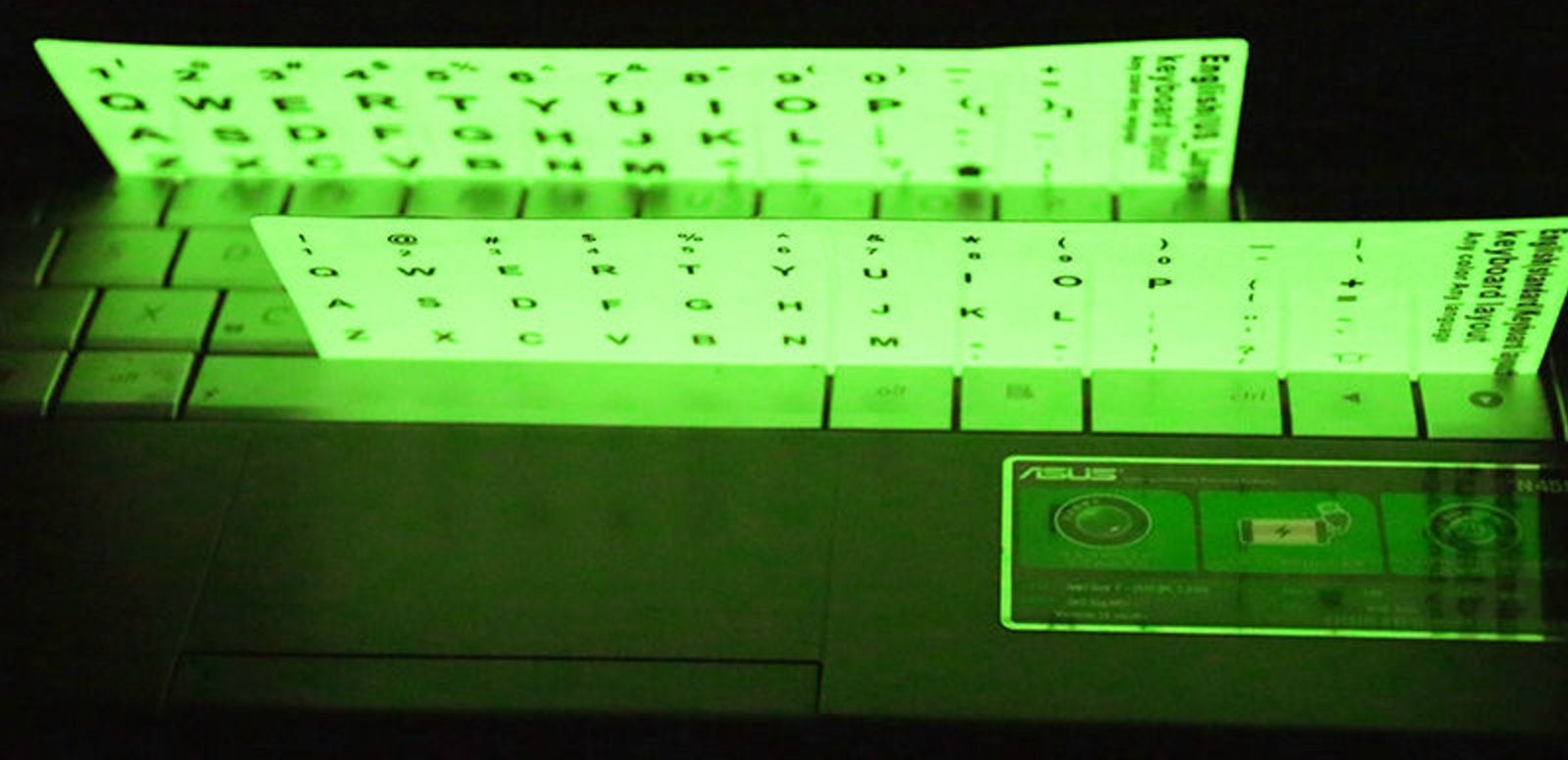 Glow-in-the-dark Green "basic" Flouresent Keyboard Sticker Set - Etsy