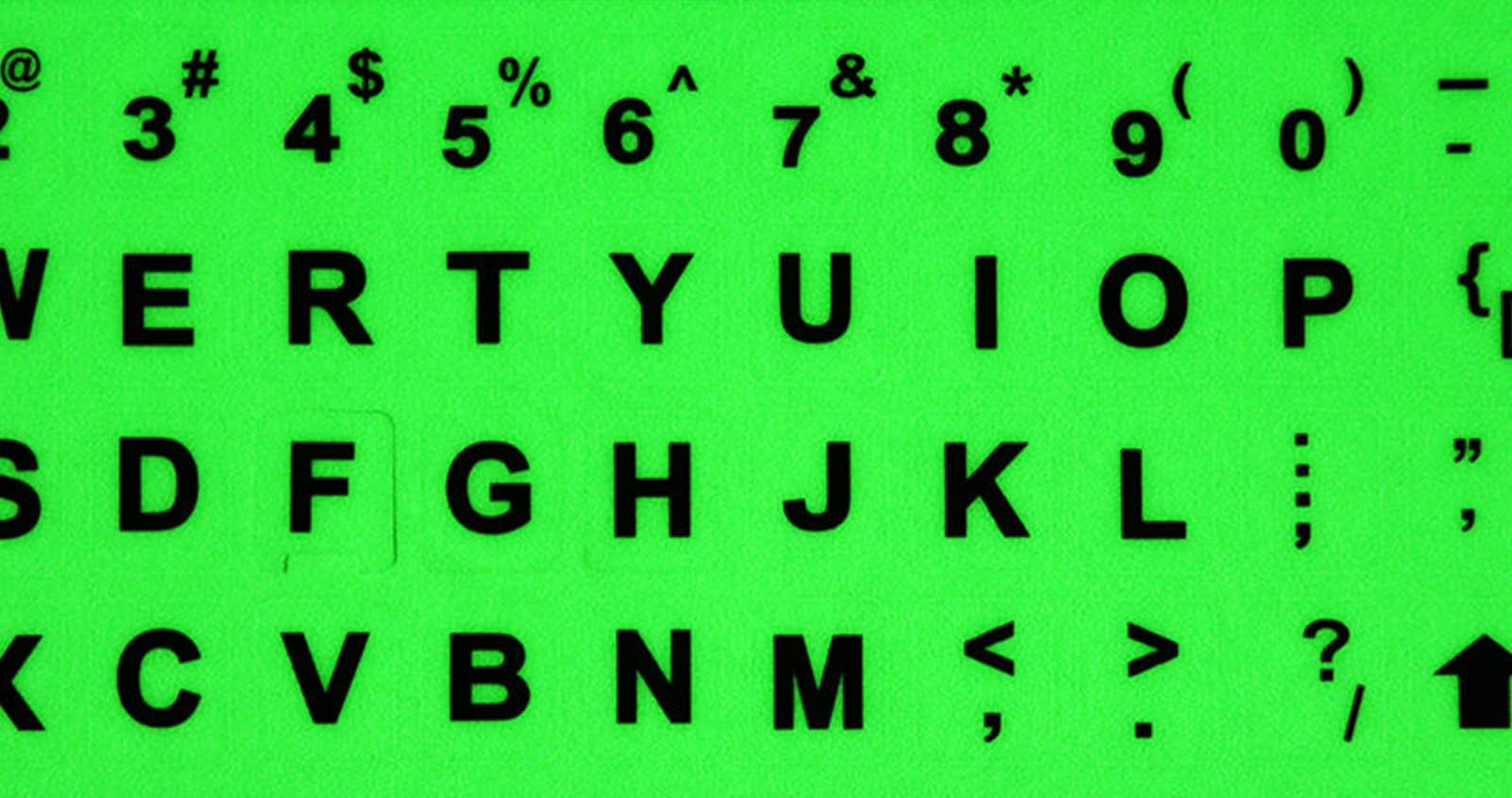 Glow-in-the-dark Green "basic" Flouresent Keyboard Sticker Set - Etsy