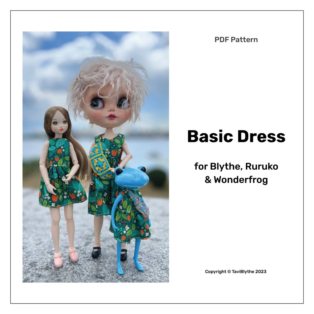 Pattern Pdf of Basic Dress for Blythe, Ruruko and Wonderfrog Doll ...