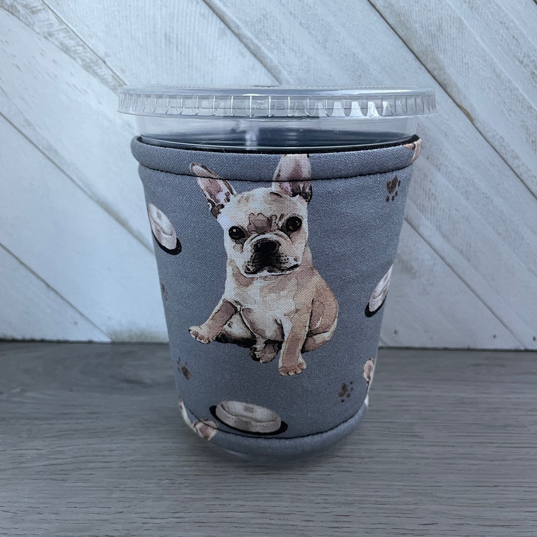 Frenchie Cup Cozy Iced Coffee Cup Sleeve French Bulldog - Etsy