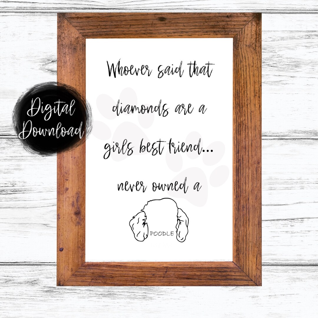 Poodle Wall Art Poodle Printable Poodle Wall Decor 8x10 - Etsy