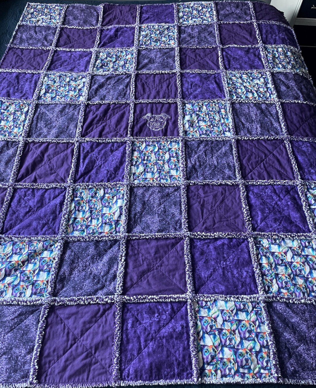 Pitbull Quilt for Dog Lover, Pit Bull Lover Gift Handcrafted Pitbull ...