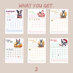 Printable 2025 Calendar for Boston Terrier Owner Instant Christmas Gift ...