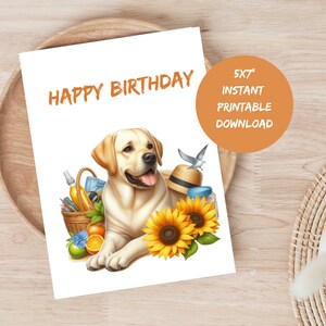 Birthday Card Printable Yellow Lab Birthday Card Dog Lover Greeting ...