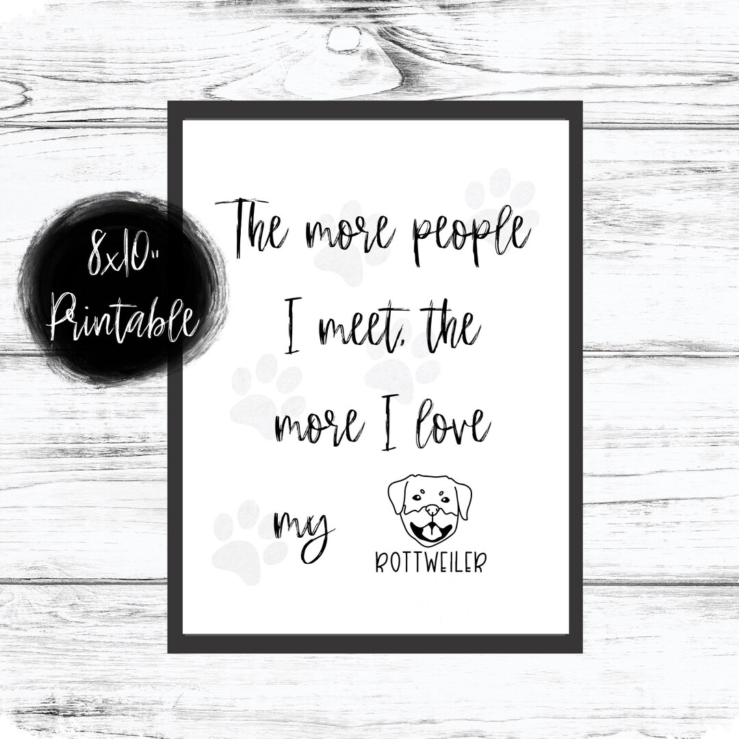 Rottweiler Printable, Rottweiler Sign, Dog Wall Decor, Wall Sign, Dog ...