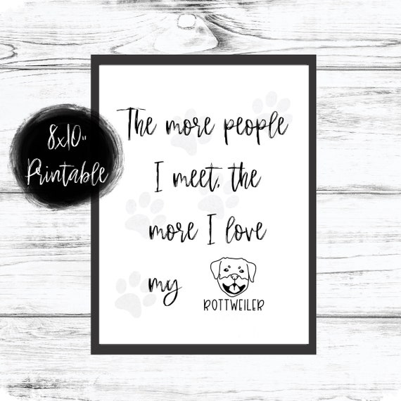 Rottweiler Printable Rottweiler Sign Dog Wall Decor Wall - Etsy