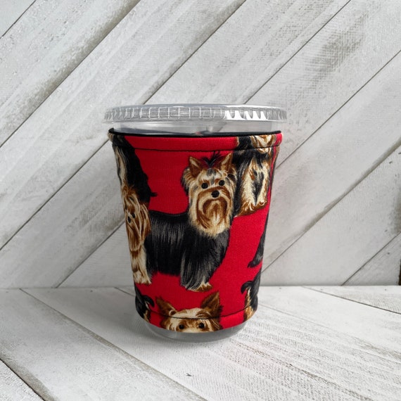 Yorkie Coffee Cup Cozy Starbucks Iced Drink Cozy Dog Themed - Etsy