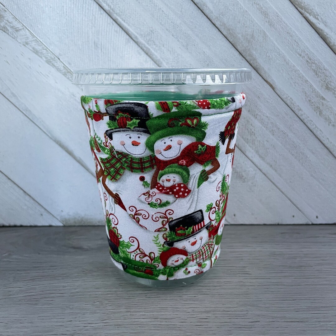 Snowman Coffee Cozy Christmas Theme Cozy Snowmen Cup Sleeve - Etsy