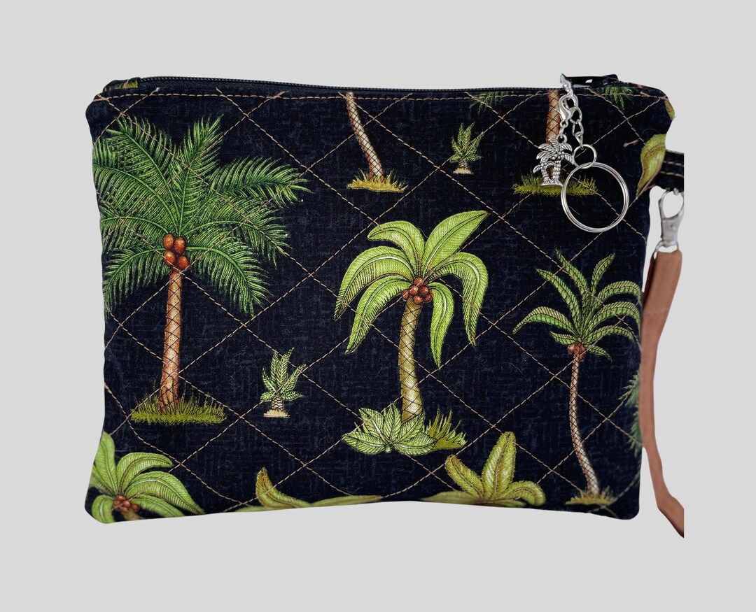 Palm Tree Purse, Palm Tree Wristlet Bag, Tropical Makeup Pouch, Gift ...