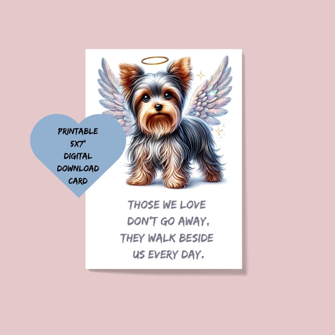 Dog Sympathy Card for Yorkie Parent Printable Bereavement Card for ...