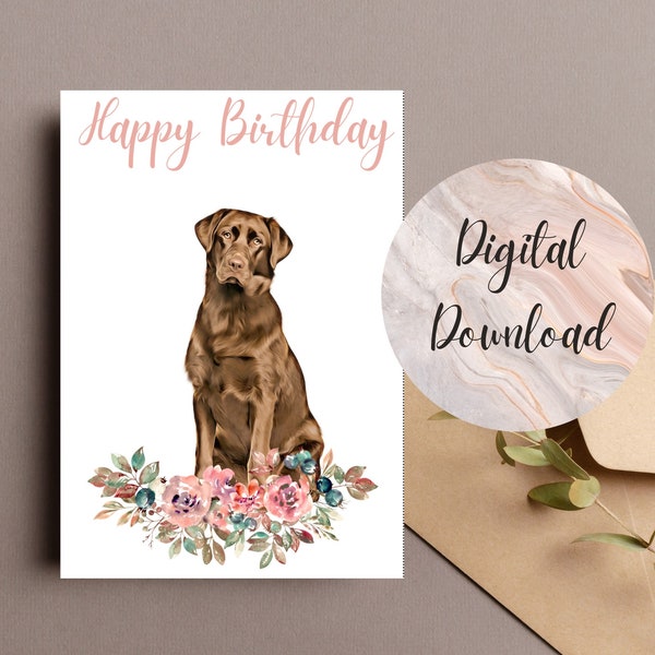Chocolate Lab Birthday Cards - Etsy