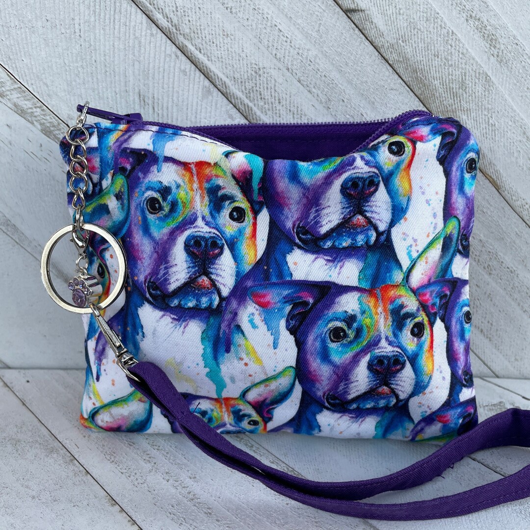 Handmade Wristlet Pouch, Pitbull Zipper Bag, Dog Lover Gifts - Etsy