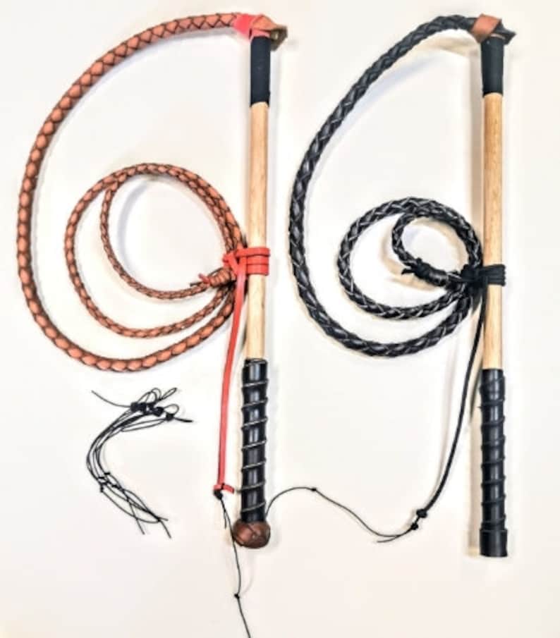 4ft Black & 5ft Cow Hide Stock Whip - Etsy
