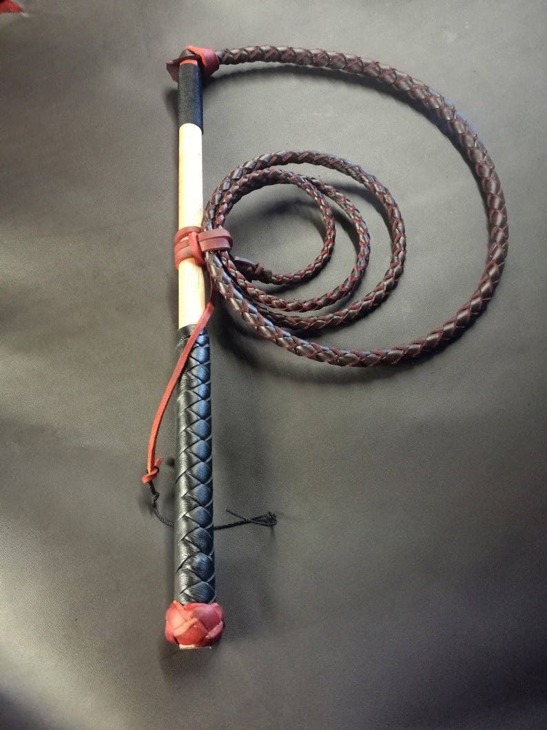 5.5FT Red Hide Stock Whip With Crackers and Twine - Etsy