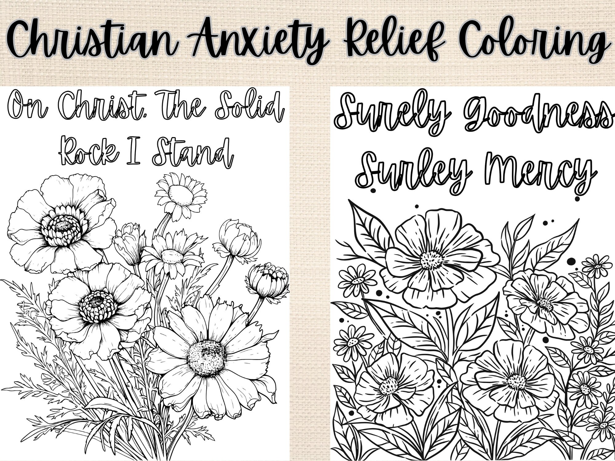 Christian Music Coloring Pages for Anxiety Relief 10 Pages - Etsy