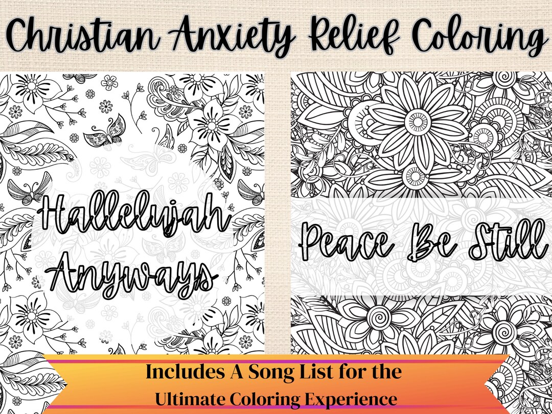 Christian Music Coloring Pages for Anxiety Relief 10 Pages - Etsy