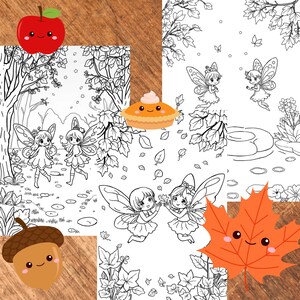 Kawaii Fall Fairy Coloring Pages| Adult Coloring Pages| Bold Coloring ...