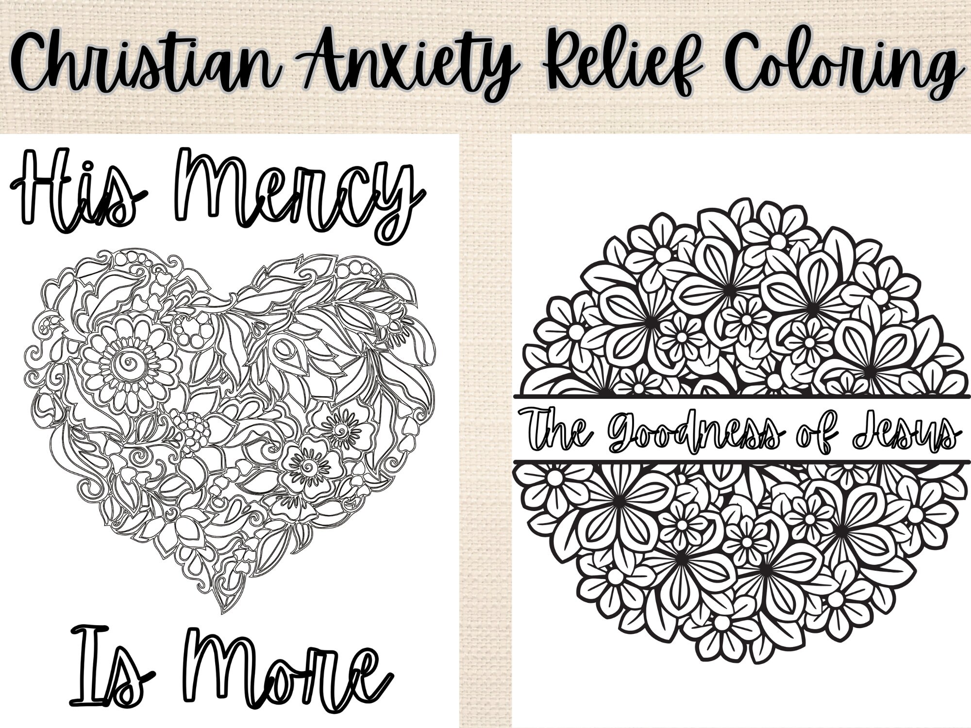 Christian Music Coloring Pages for Anxiety Relief 10 Pages - Etsy