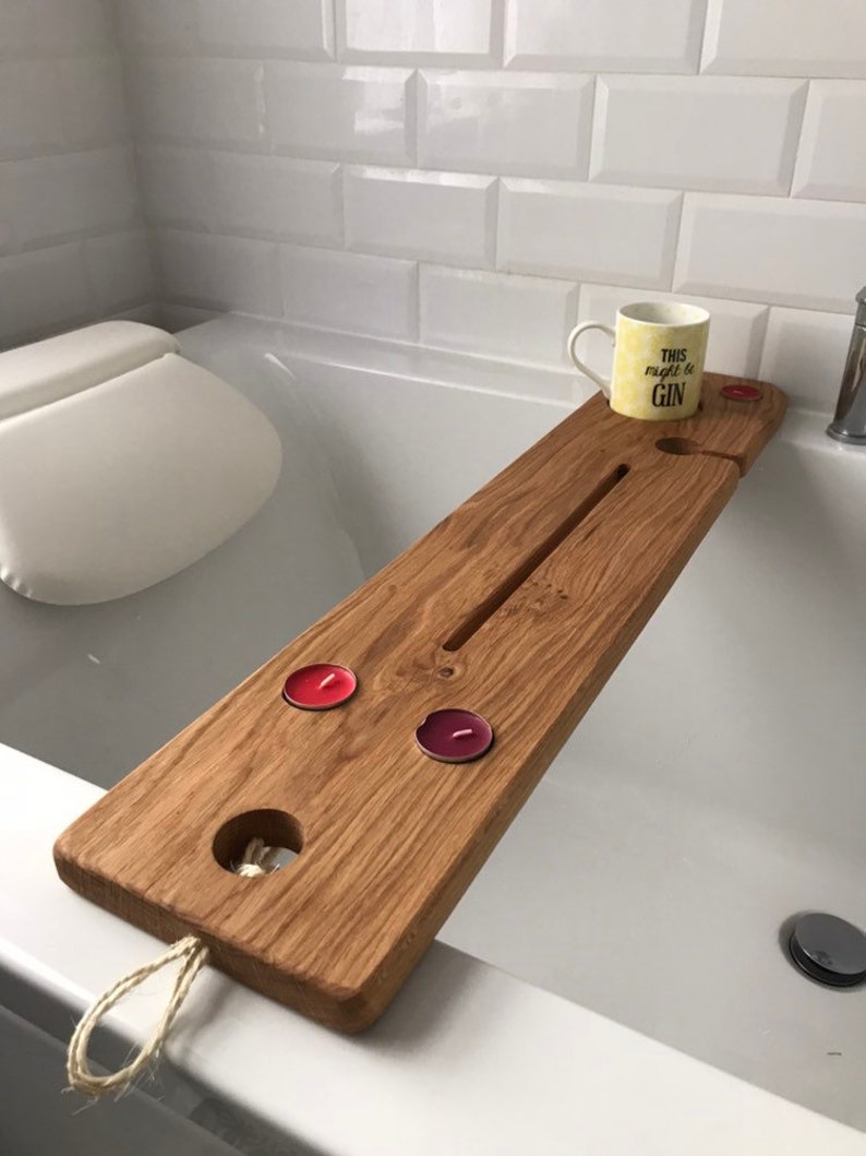 Bath Board Bathboard Bath Caddy Solid Oak - Etsy