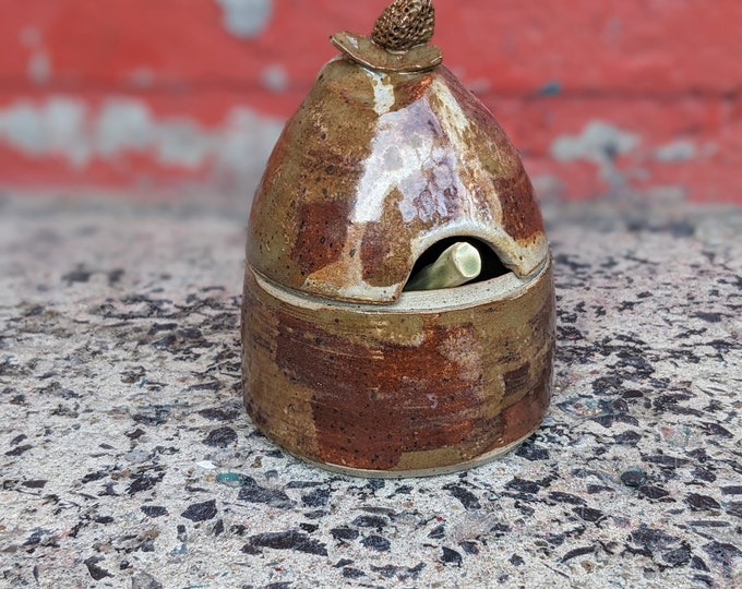 Woodland Ceramic Salt Cellar - Salt Cellar With Lid - Salt Pig - Salt ...