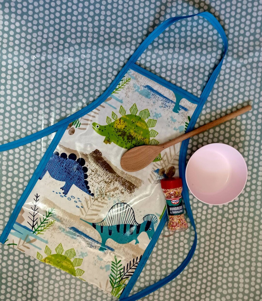 Childrens Oilcloth Apron Dinosaurs Messy Playpainting Baking - Etsy