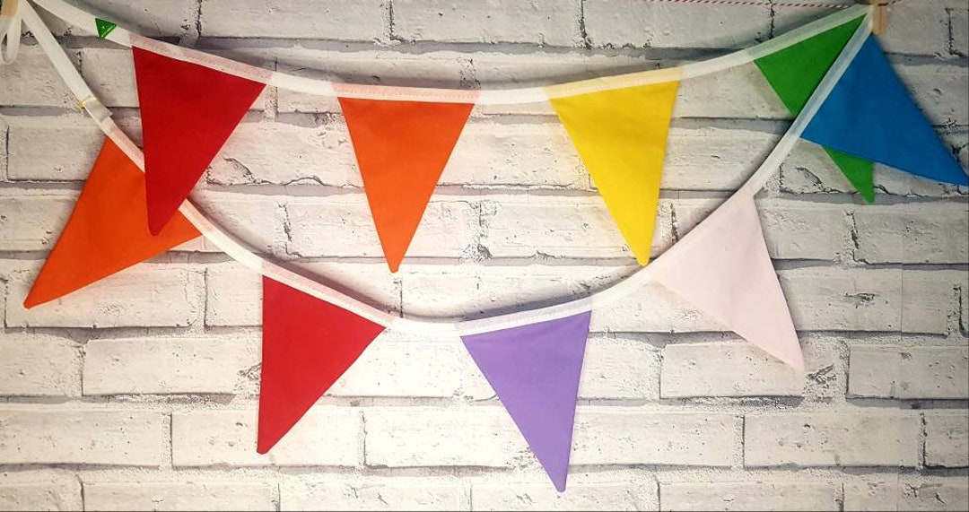 Rainbow Bunting, Multicoloured Flags, Birthday Party, Festival Decor ...