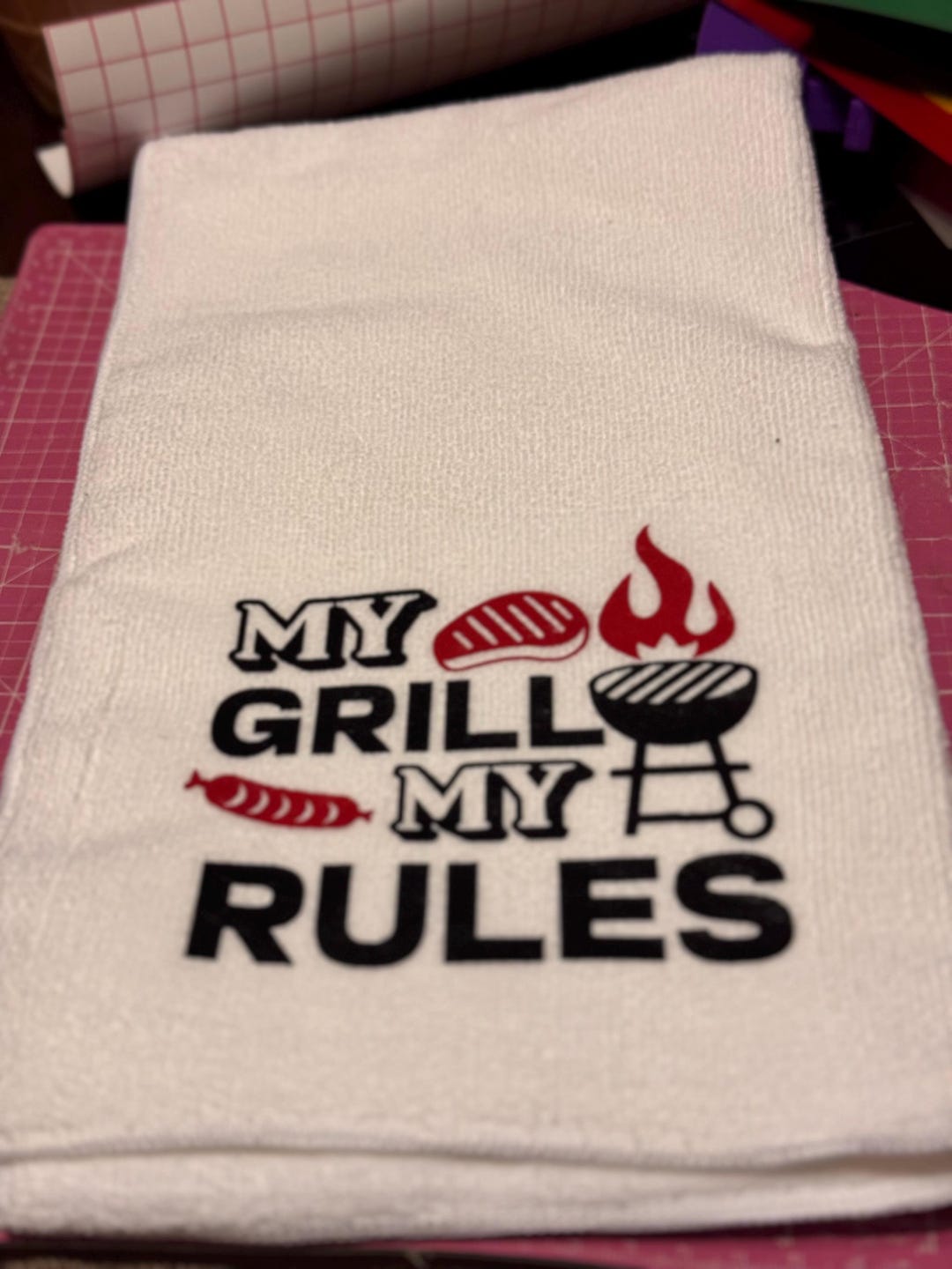 Personalized BBQ Grill Towel, Father's Day Gift ,grilling Accessory for ...
