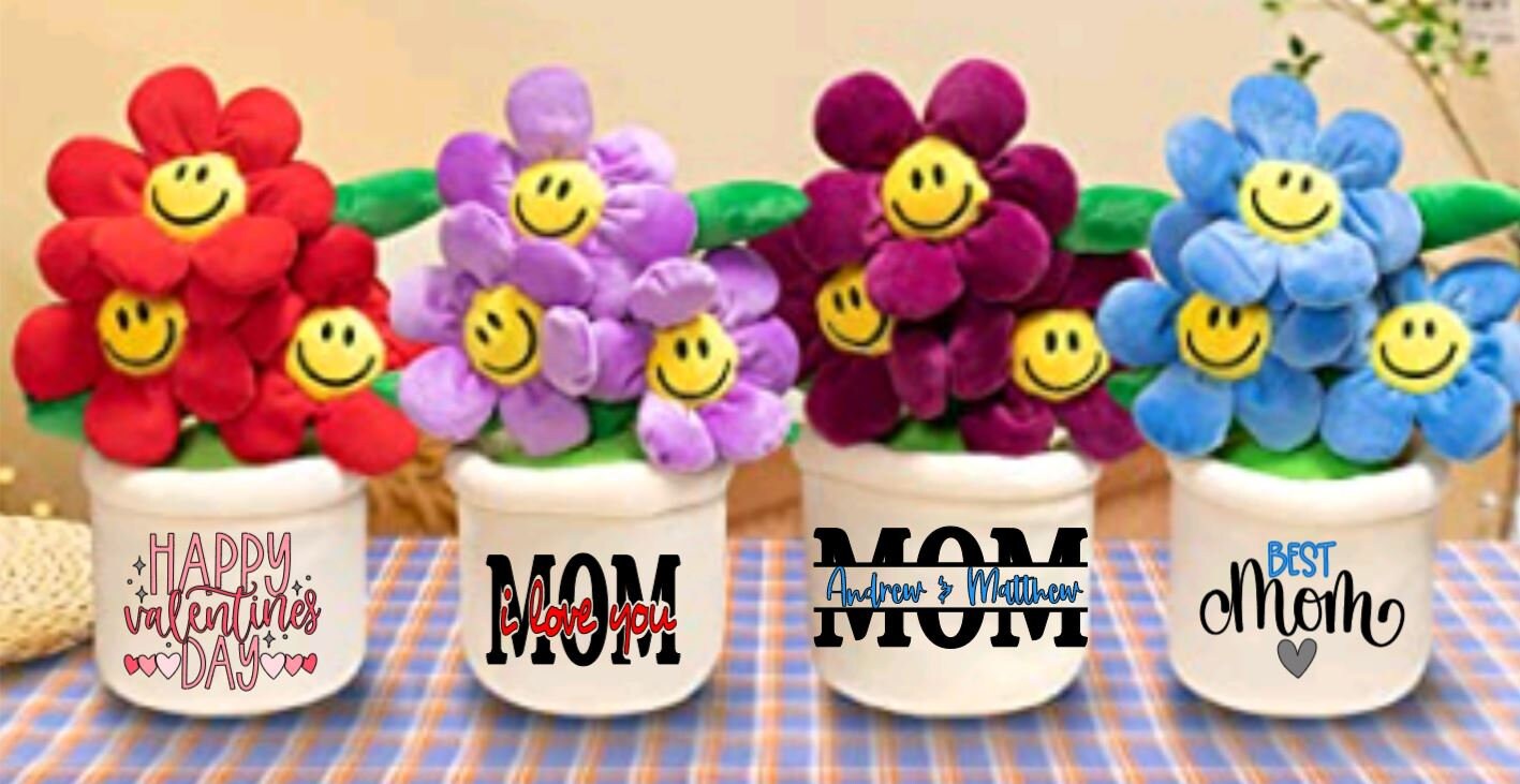 Personalized Flower Pot Plush/ Mother's Day Plush Flower/valentine's ...