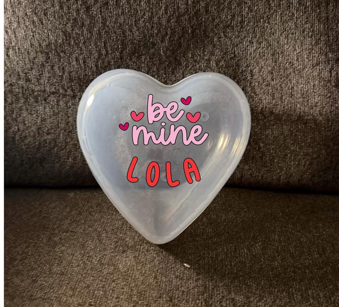 Personalized Heart Container Large and Plastic Heart Treat Container ...