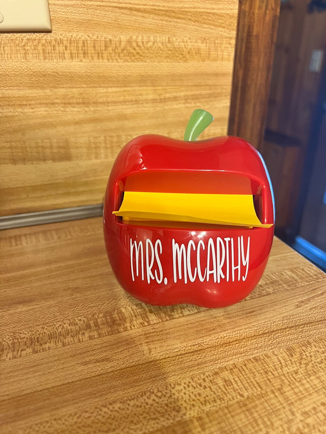 Personalized Apple Sticky Note Holder - Etsy