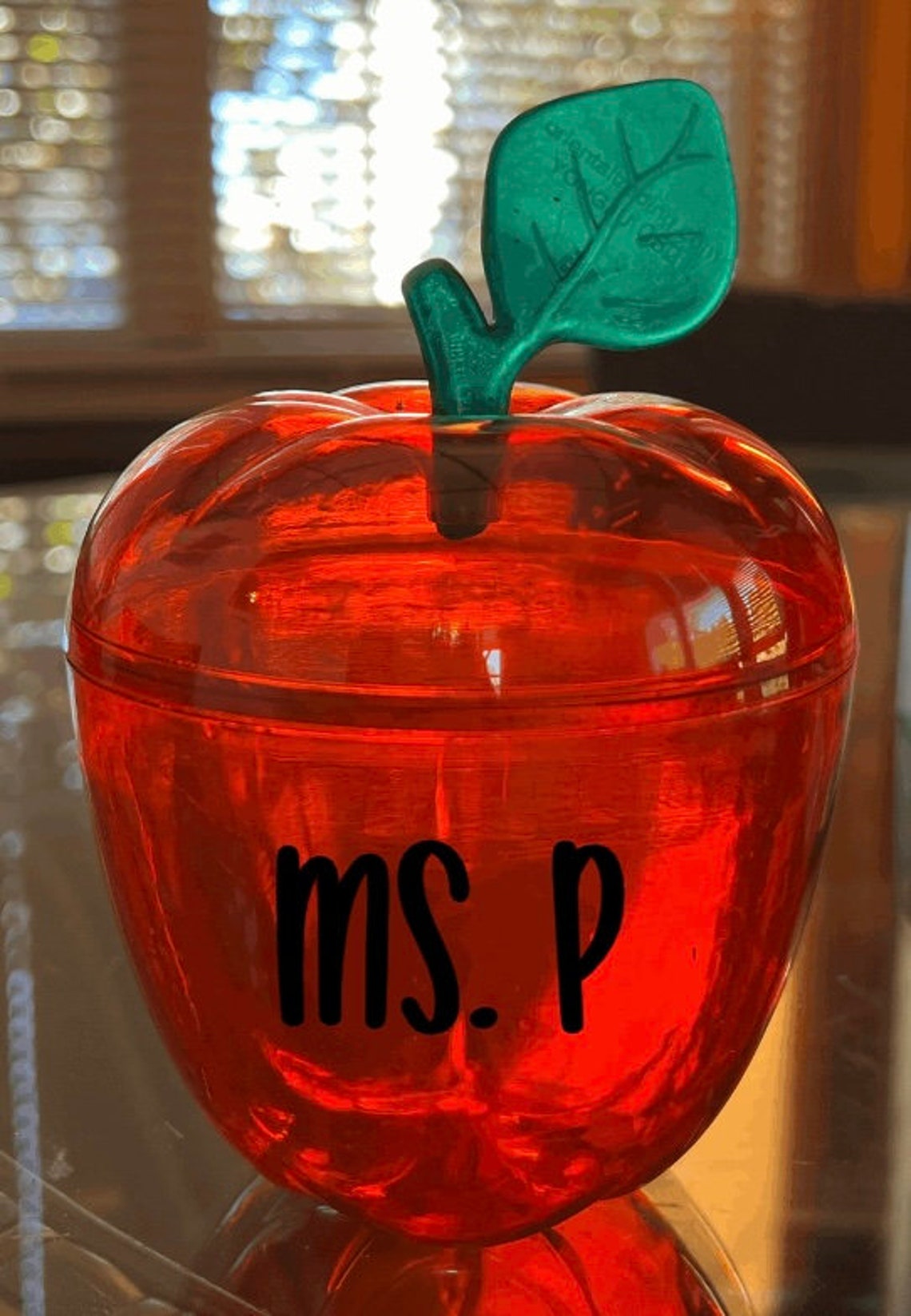 Personalized Apple Candy Jar | Etsy