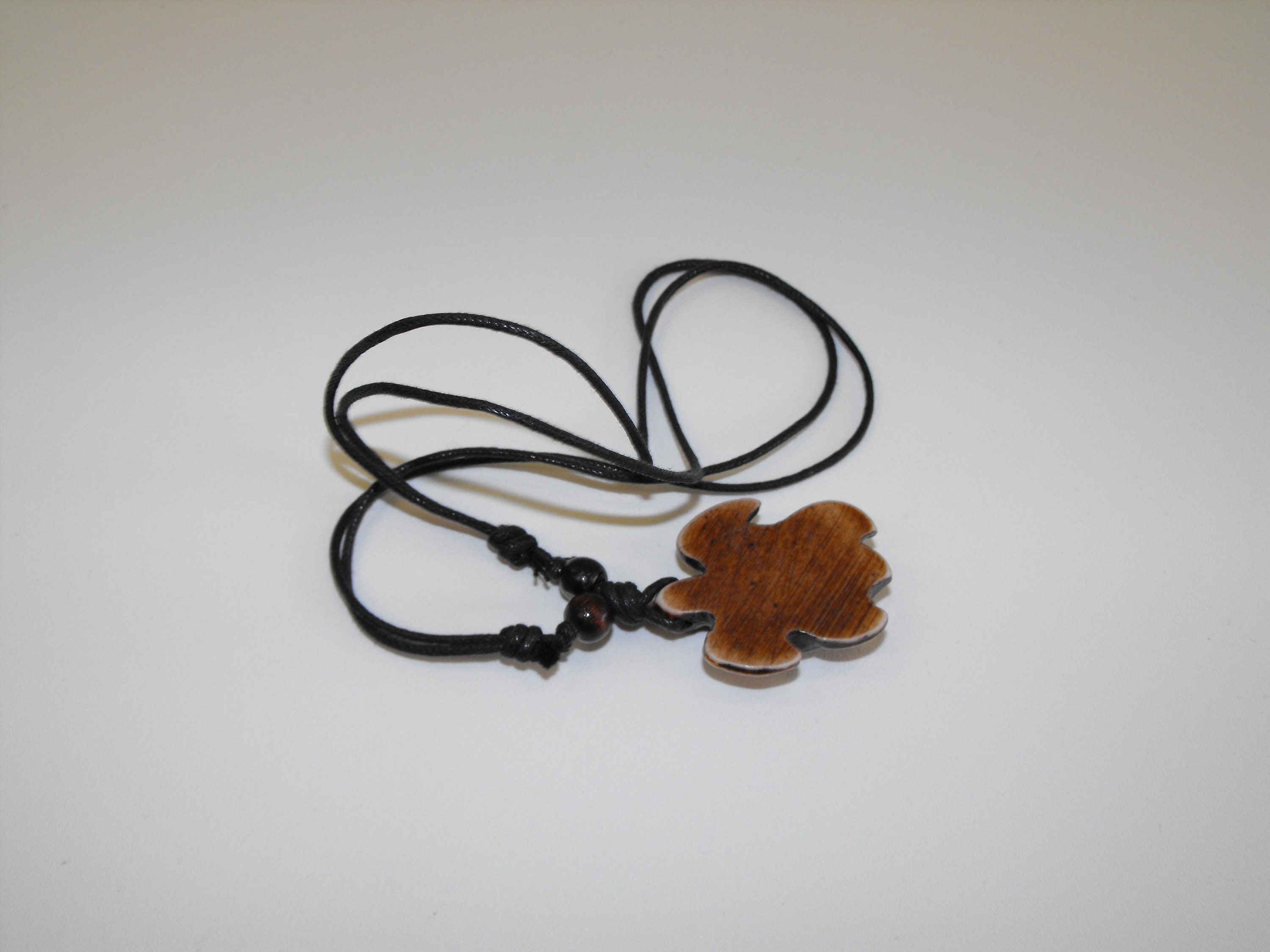 New Brown Imitation Yak Bone Turtle Necklace Jewelry Pendant Charm Rope ...