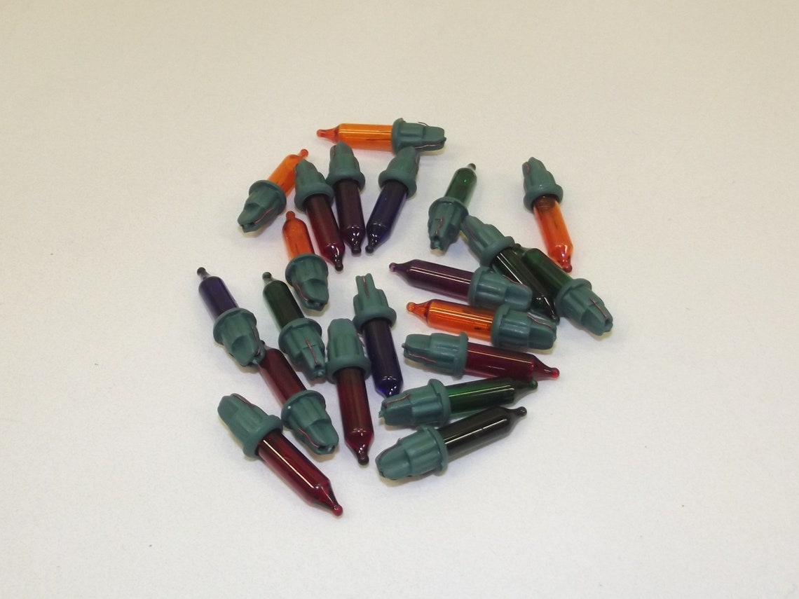 GE 20x Mini 2.5 Volt Mixed Color Christmas Light Bulbs Replacement Tree ...