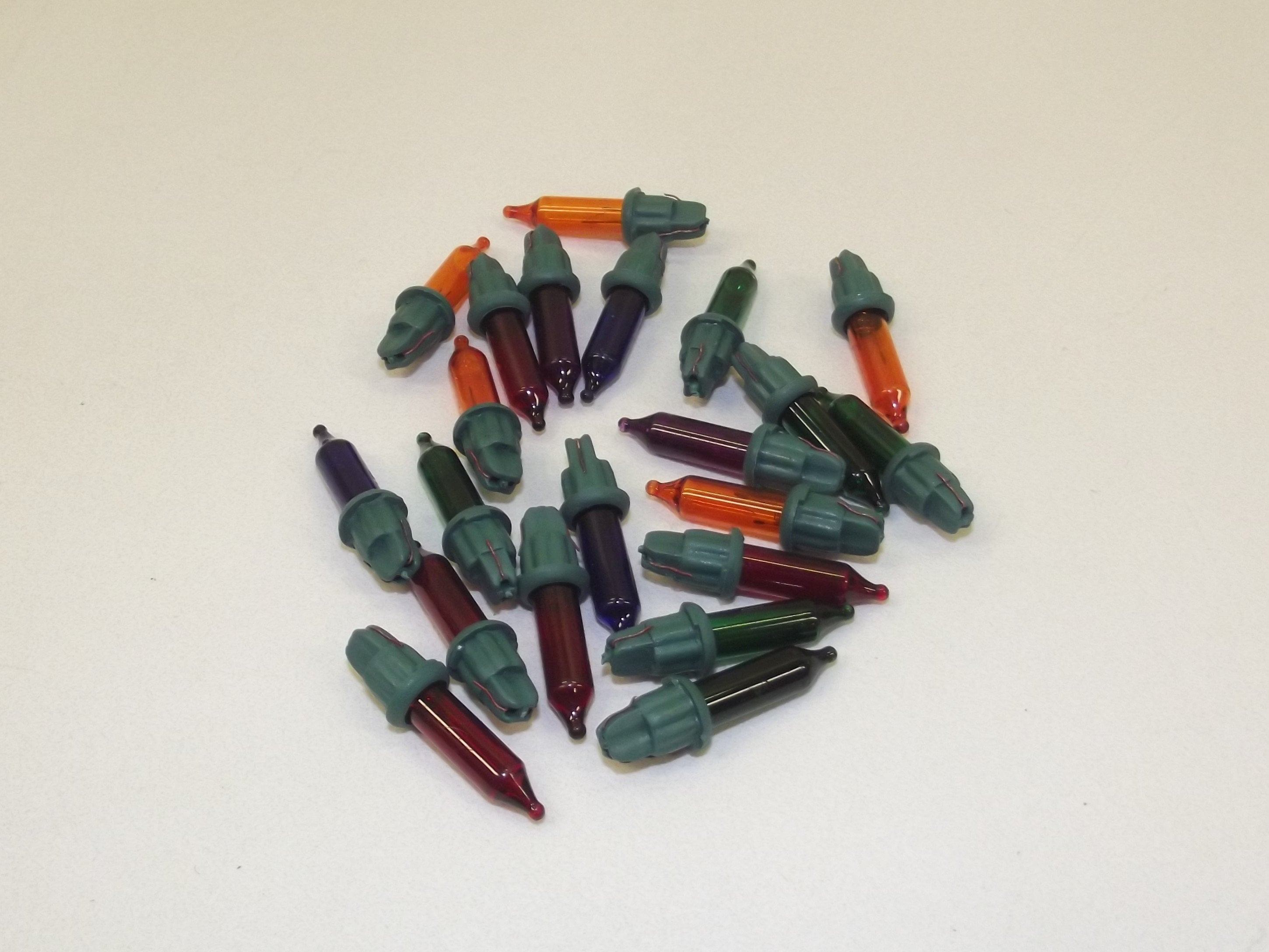 GE 20x Mini 2.5 Volt Mixed Color Christmas Light Bulbs Replacement Tree ...