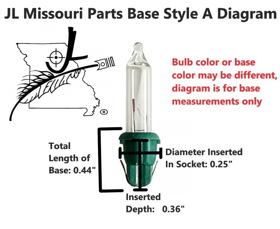 20x 2.5 Volt .425 Watt Clear White Glass Incandescent Bulb With a Green ...
