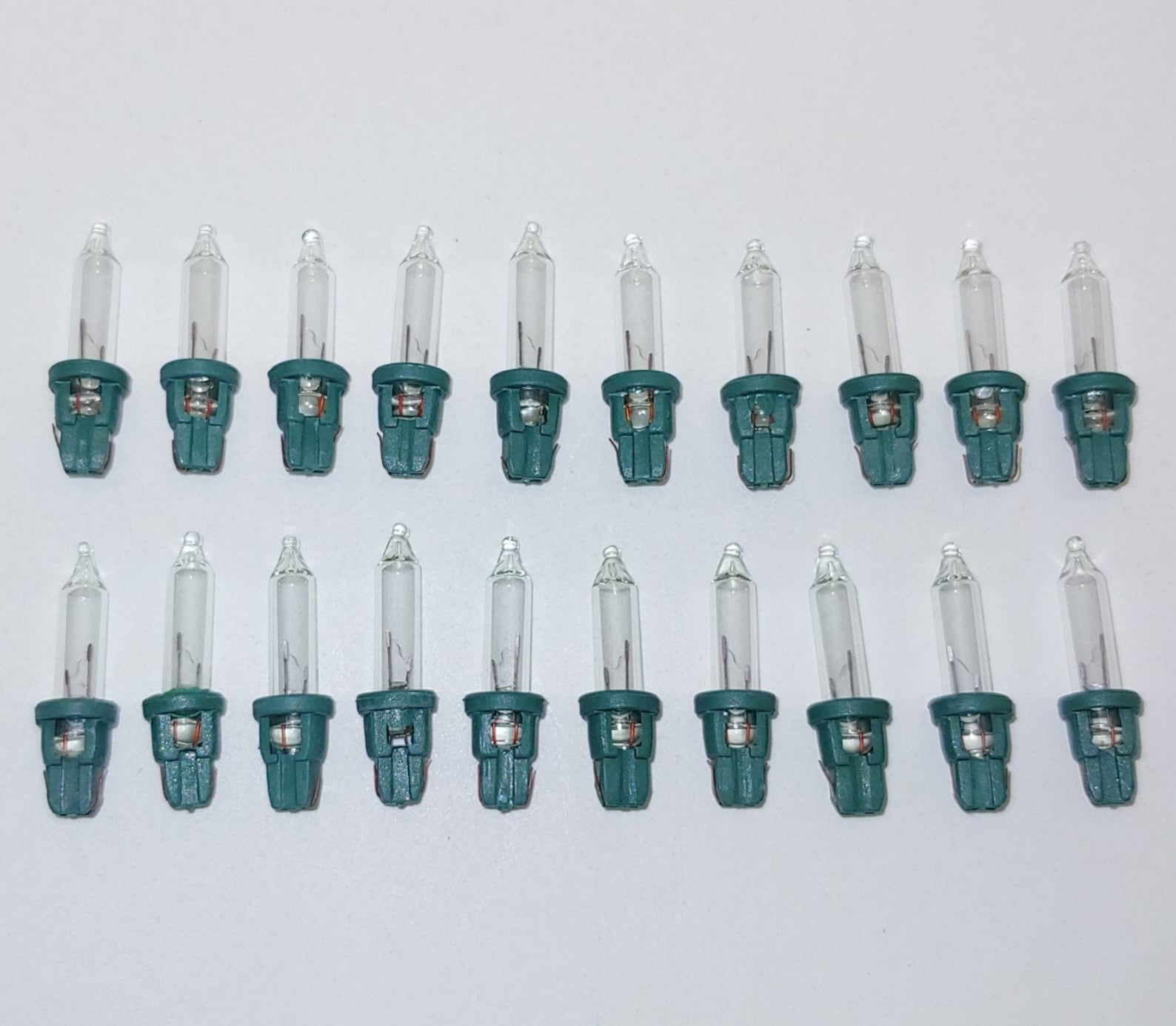 20x Mini 2.5V .425 Watt Clear White Christmas Incandescent Light Bulbs ...
